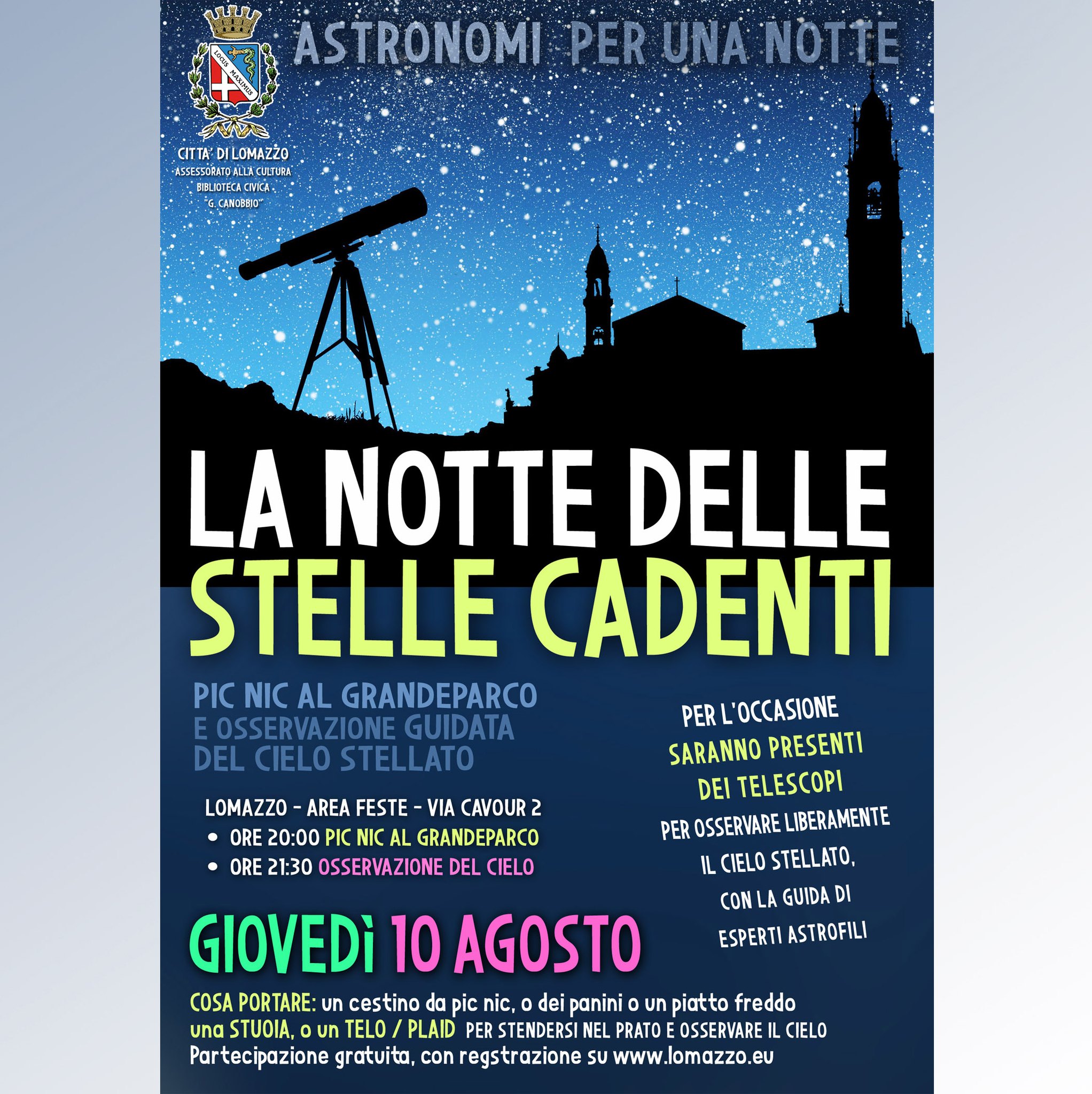 La notte delle stelle cadenti. Pic sic al parco Somaini di Lomazzo e ...